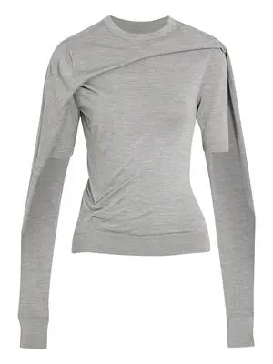 Acne Studios Draped Knit Top - Light Gray