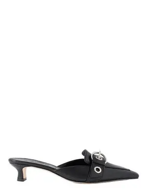 AeydĒ Danielle Buckled Leather Mules - Black