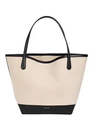 MANSUR GAVRIEL Leather-trimmed Canvas Tote - Ecru