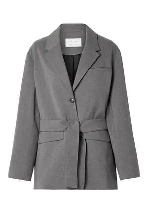 Proenza Schouler Lincoln Belted Flannel Blazer - Gray