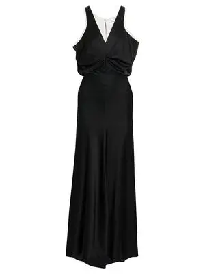 Victoria Beckham Crepe-satin Maxi Gown - Black
