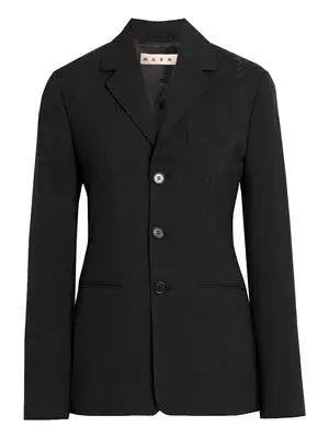 Marni Embroidered Wool Blazer - Black