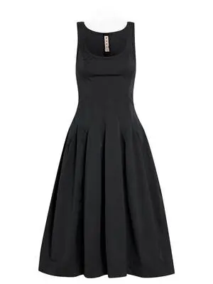 Marni Poplin Midi Dress - Black