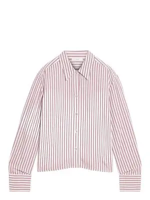 Vince Striped Poplin Shirt - Plum