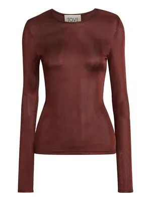 Tove Satin-jersey Top - Brown