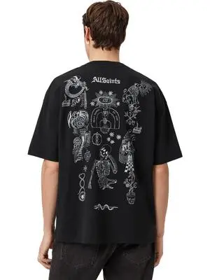 ALLSAINTS Terra Oversized Graphic T-shirt - Jet Black