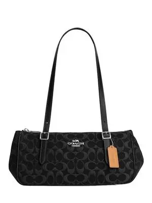 COACH® Asher Signature Denim Shoulder Bag - Denim/silver/black