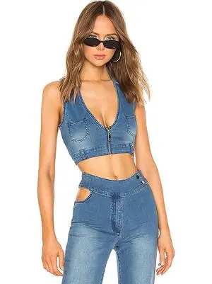 I.AM.GIA Brit Crop Top - Denim