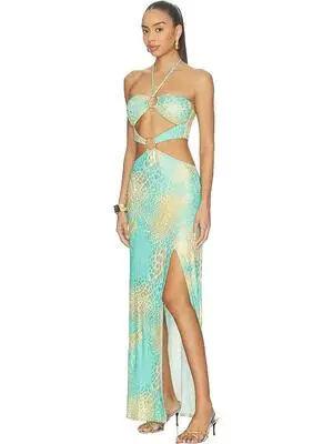 Luli Fama X Double Loop Bandeau Long Dress - Multicolor