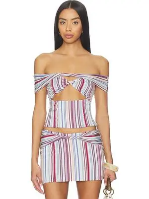 TIGER MIST Haze Twist Top - Variegated Stripe