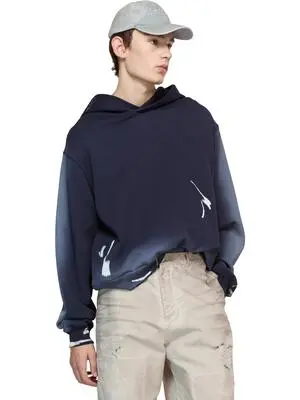 Acne Studios Sprayed Logo Hoodie - Navy Blue