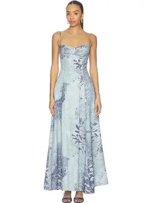 Simkhai Rudie Bustier Maxi Dress - Sky Floral
