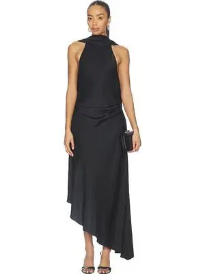 Simkhai Monica Satin Midi Dress - Black