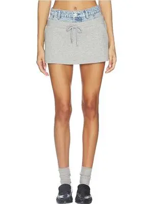 SEROYA Bertha Mini Skirt - Heathered Grey & Tidal