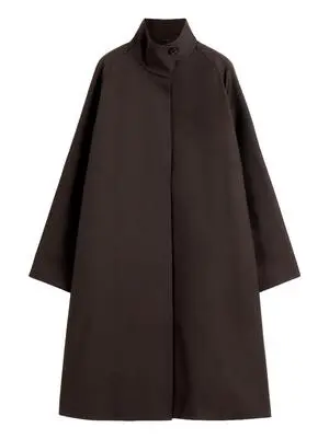 Cos Oversized Mock-neck Coat - Brown