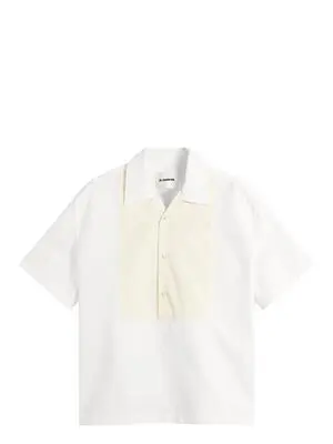 JIL SANDER Boxy Fit Bowling Contrast Colour Shirt - Latte