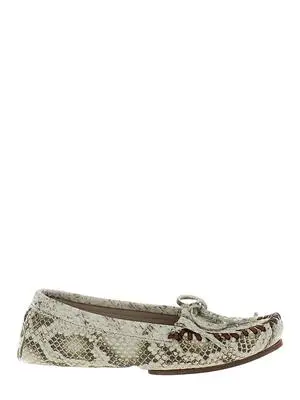 Paris Texas Indiana Python-embossed Leather Loafers - White