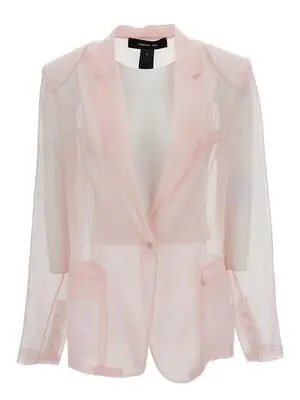 Federica Tosi Silk Organza Single-Breasted Jacket Rosa