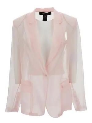 Federica Tosi Silk Organza Single-breasted Jacket - Rose