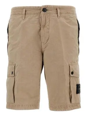 Stone Island Garment-dyed Cargo Bermuda Shorts - Beige