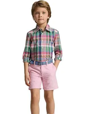 Ralph Lauren Belted Cotton Oxford Short - New Rose