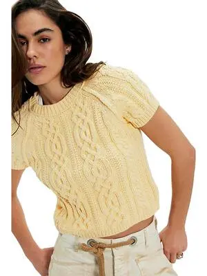 FREE PEOPLE Cable Knit Pullover