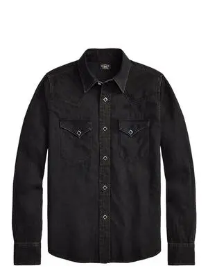 Ralph Lauren Embroidered Denim Western Shirt - Vintage Black