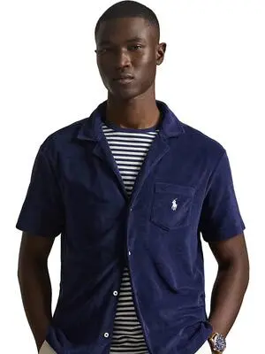 Ralph Lauren Custom Slim Fit Terry Camp Shirt - Newport Navy