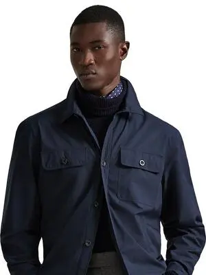 Ralph Lauren The Abbottson Gabardine Shacket - Collection Navy