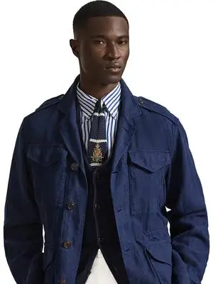 Ralph Lauren The Baystones Linen Field Jacket - Newport Navy