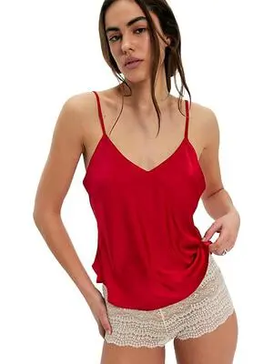 Free People Simply Vee Cami - Red