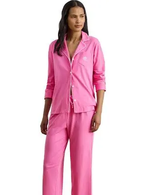Ralph Lauren Cotton-blend-jersey Sleep Set - Dark Pink