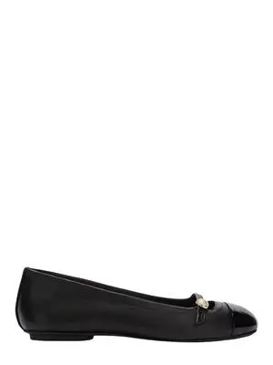 Furla Embellished Leather Ballet Flats - Black