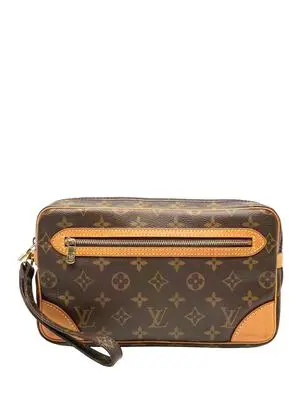 LOUIS VUITTON 2002 Monogram Marly Dragonne Gm Clutch - Brown