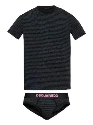 Dsquared2 Logo-print T-shirt And Boxers Set - Black