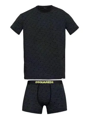 Dsquared2 Logo-print T-shirt And Boxers Set - Black