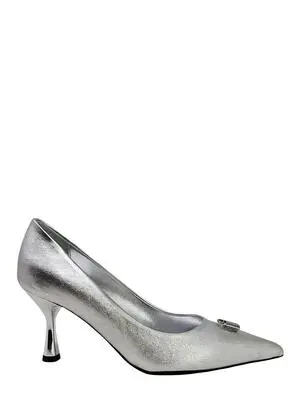 MADISON.MAISON Lock-detail Pointed Pumps - Silver