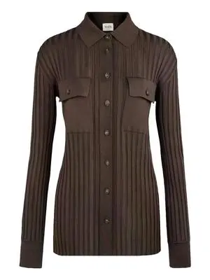 TOD'S Ribbed Knit Cardigan - Brown