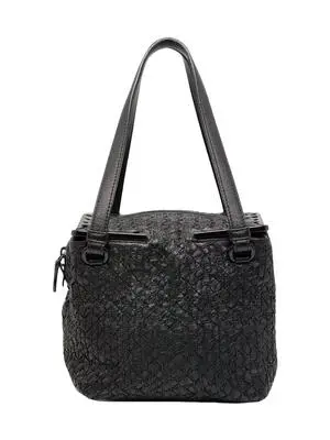 Bottega Veneta 2012-2025 Nappa Intrecciato Square Handbag - Black