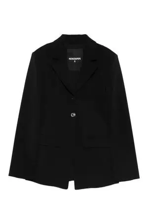 Patrizia Pepe Notched-lapels Single-breasted Blazer - Black