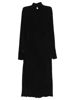 Patrizia Pepe Tie-neck Midi Dress - Black