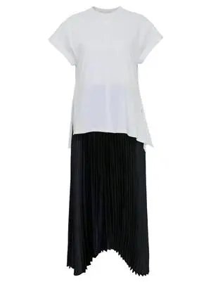 3.1 Phillip Lim Short-sleeve Pleated T-shirt Dress - White