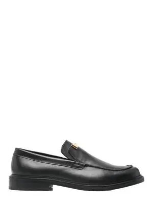 Moschino Logo Leather Loafers - Black