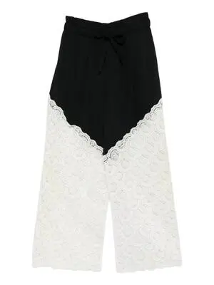 Sea Lace-trim Trousers - Neutrals