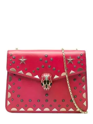 BVLGARI Serpenti Forever Leather Crossbody Bag - Red