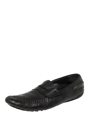 Gucci Guccissima Penny-slot Loafers - Black