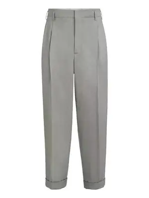 Brunello Cucinelli Linen, Virgin Wool, And Mohair Gabardine Trousers - Grey