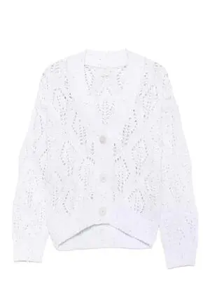 Eleventy Button Knit Cardigan - White