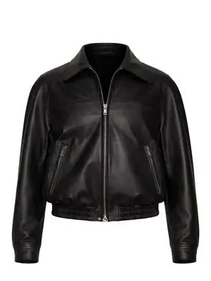 TONYWACK Zipped Leather Jacket - Black