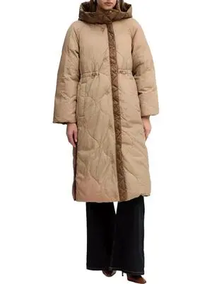 Max Mara Reversible Quilted Hooded Coat - Brown